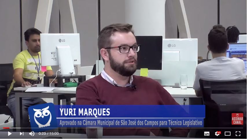 Aprovado no Concurso Câmara de SJC: Entrevista Yuri Marques
