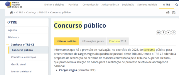 Concurso TRE CE: previsão de novo edital em 2023 Concurso TRE CE: previsão de novo edital em 2023