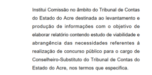 Concurso TCE AC: edital no 2º semestre para Conselheiro