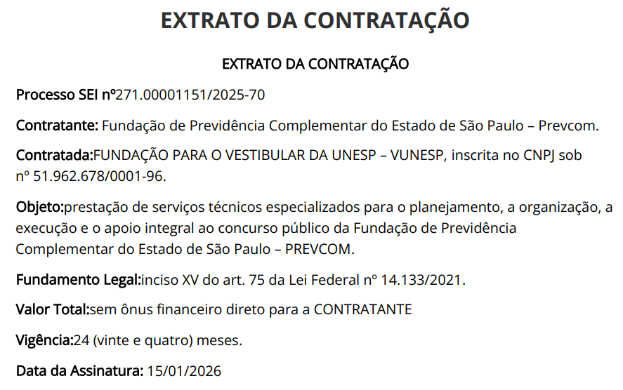 Concurso Prevcom SP: Vunesp é definida como banca!